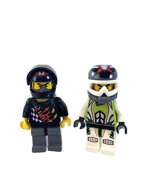 Lot 2 LEGO WORLD RACERS MOTORCYCLE RIDERS Minifigures | eBay