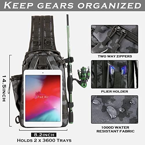 Fishing Backpack Tackle Sling Bag Fishing Backpack With Rod Holder ...