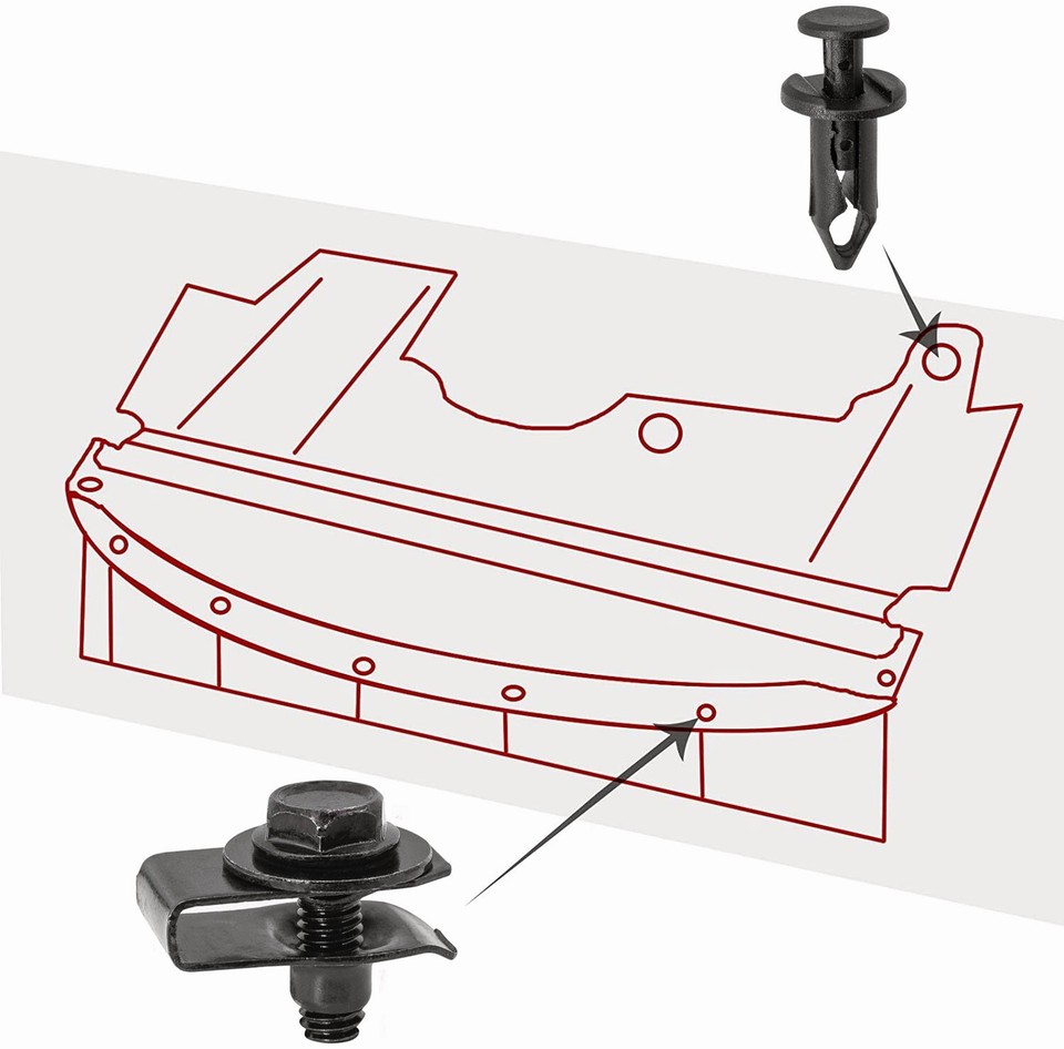 For Chrysler Body Bolts & U-nut Clips M6 Engine Under Cover Splash ...