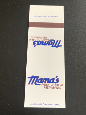 Vintage Texas Matchbook: “Mama’s Restaurants” San Antonio, TX | eBay