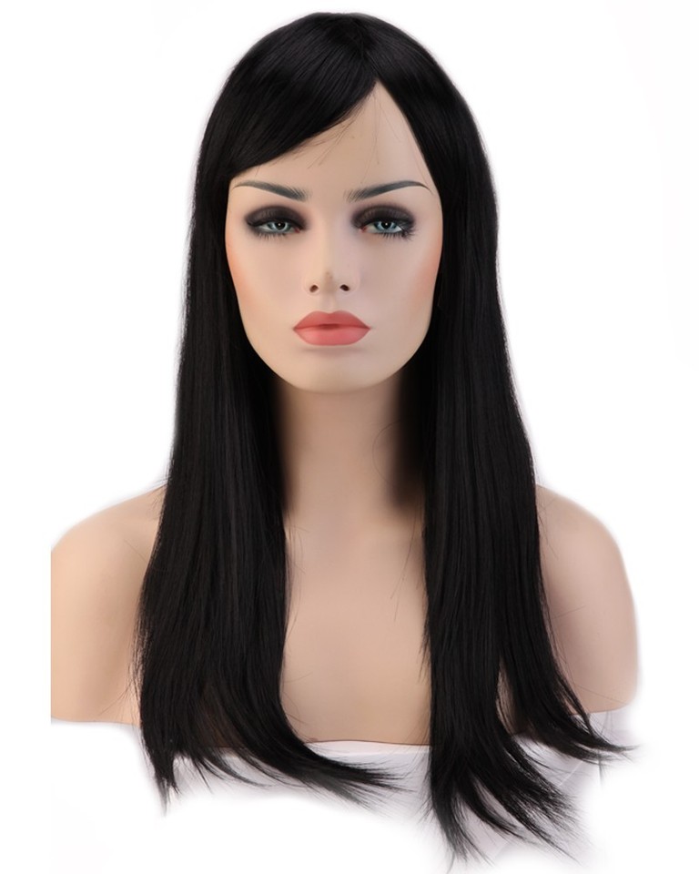 100% Thick Women Natural Hair Wig Long Straight Curly Cosplay Synthetic ...