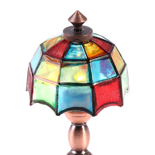 1:12 Dollhouse Mini Desk Lamp LED Lamp Colored Shade Reading Lamp Doll ...