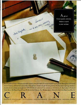 1996 Crane Magazine Print Ad Personal Stationary Invitations ...