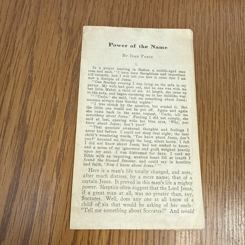 Power of the Name - Ivan Panin - tract 1940s Bible Numerics Christian ...