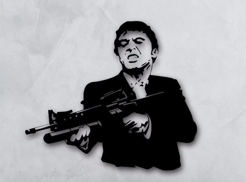 25" Tony Montana Scarface Wall Sticker Decal - Iconic Movie Art - Easy ...
