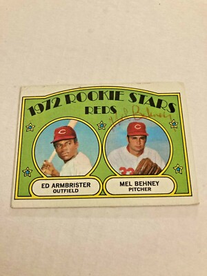 1972 Topps Mel Behney Rookie Autograph Hand Signed Rare Auto | eBay