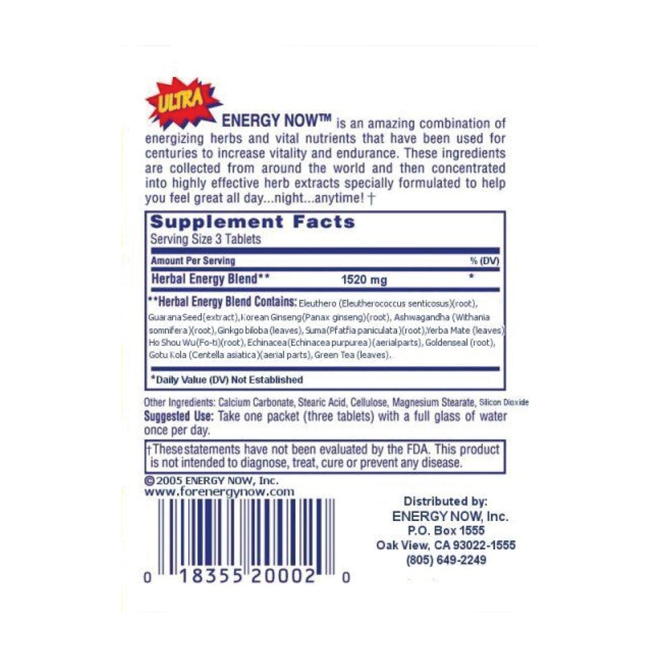 2x Packs Energy Now Ultra Weight Loss Herbal Supplements | 3 Tablets ...