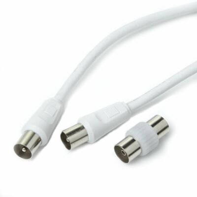 Coaxial TV Aerial Cable RF Digital Television Extension Lead 1m 2m 3m ...