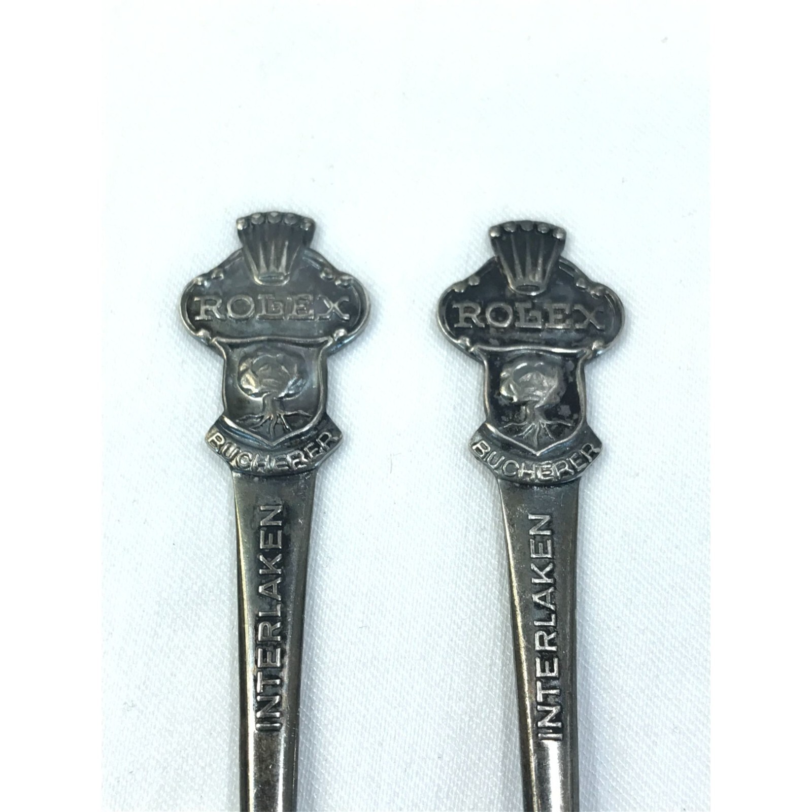 Vintage Rolex silver collectible spoon set, Interlaken Bucherer of ...