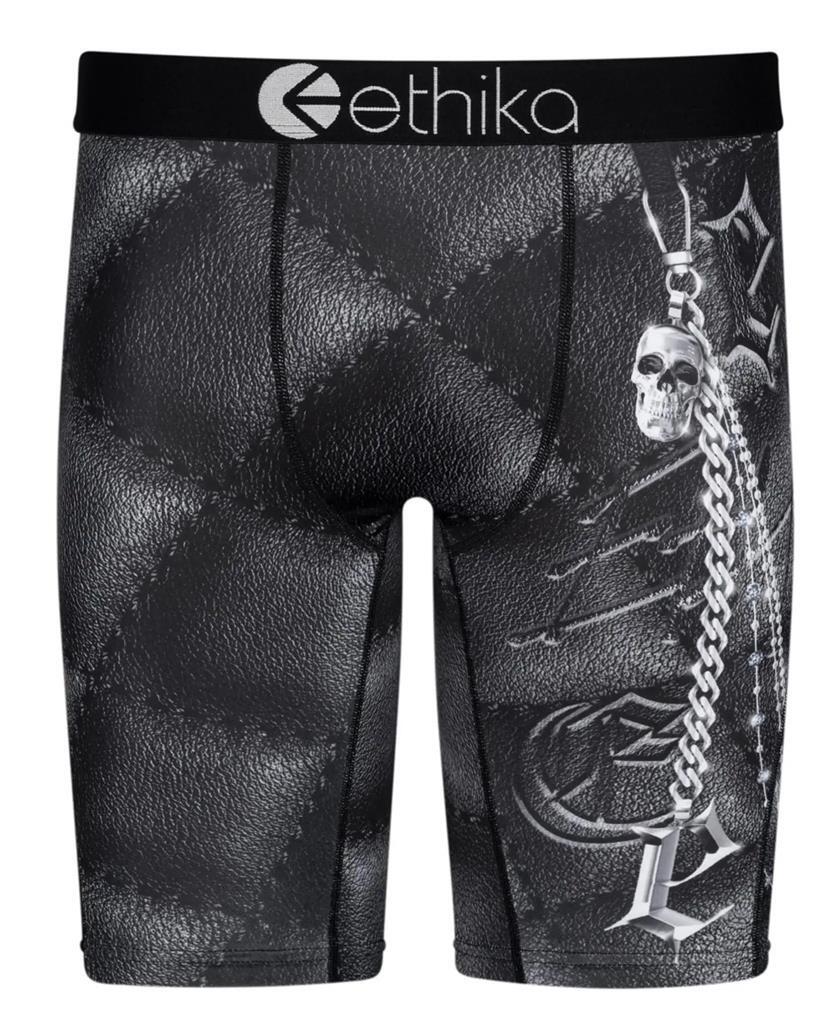 Ethika the Staple CHAINBOSSED Skull Chains Leather Look Long Boxers Men ...