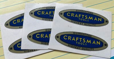 Craftsman Tools 1938 Vintage Style Decals Blue Gold Yellow 2 1/4" Set 6 ...
