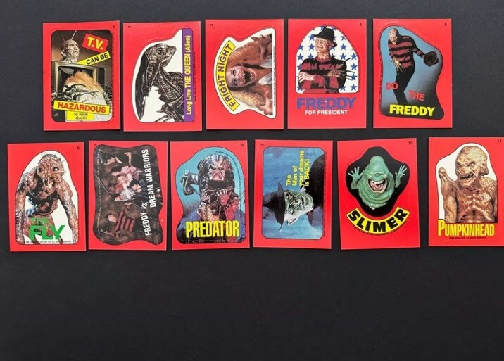 1988 Topps FRIGHT FLICKS Trading Card STICKER SET Complete 11/11 | eBay