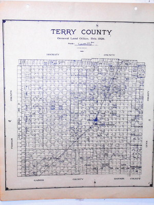 Old Terry County Texas Land Office Owner Map Brownfield Meadow Wellman ...