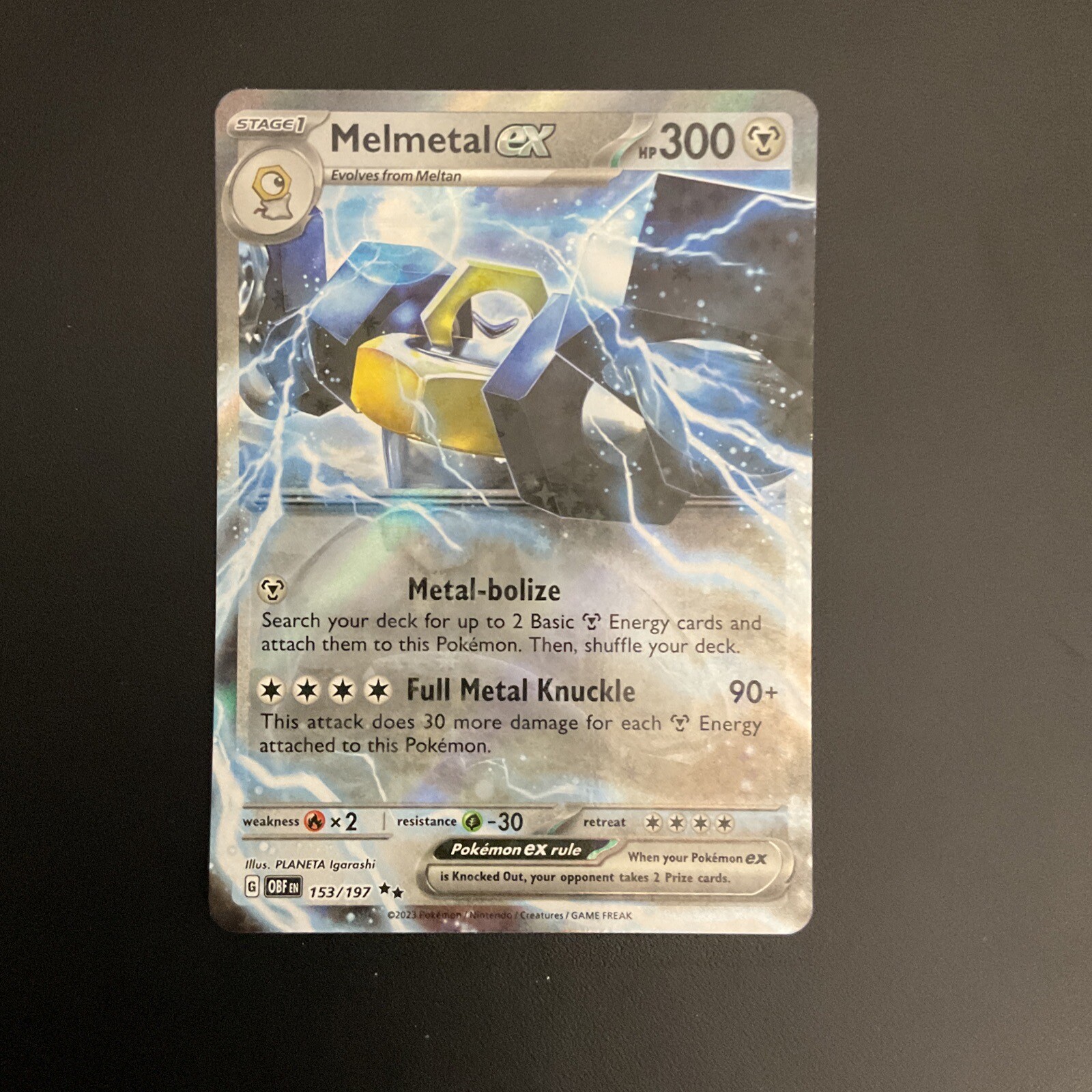 Pokémon TCG Melmetal ex SV03: Obsidian Flames 153/197 Holo Double Rare ...