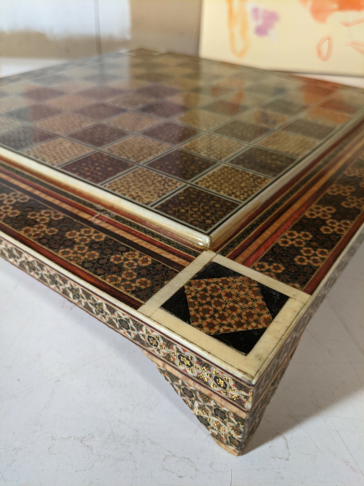 Beautiful Vintage Inlaid Parquetry Marquetry Khatam Persian Style Chess ...