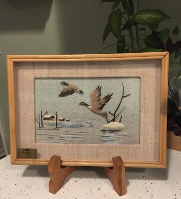 Geese FEATHER ART Picture Ducks 3D Shadow Box Country Farmhouse Hunting ...