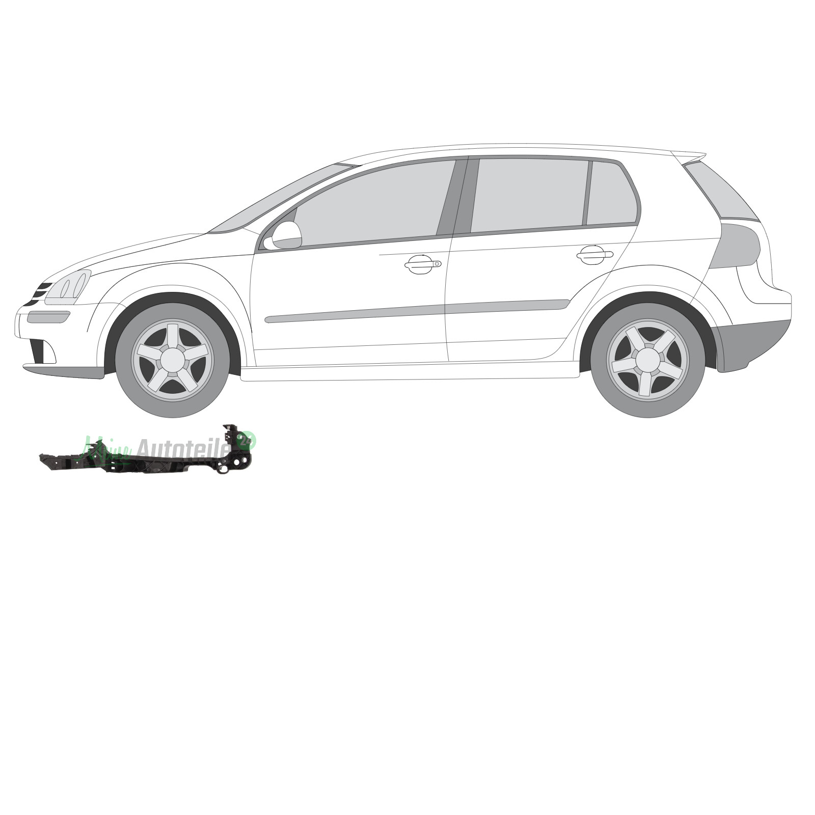 Scheinwerferaufnahme Links für VW Golf VI 5K1 5K0807571E 5K0807571H ...