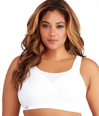 Glamorise WHITE Double Layer Custom Control Sports Bra, US 46F Wide ...