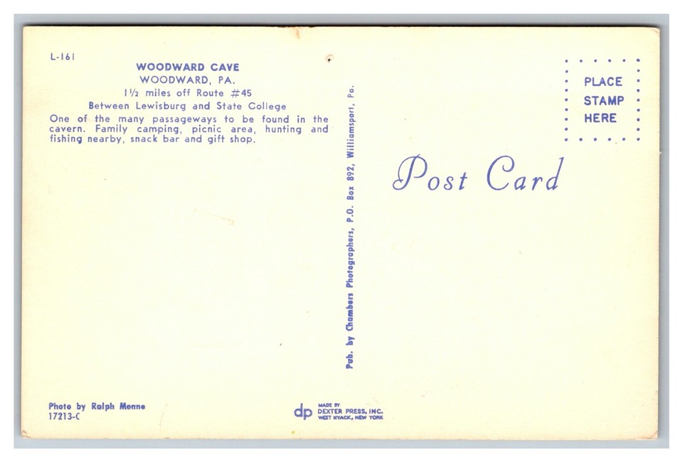 Woodward, Pennsylvania PA, Woodward Cave, Postcard Unposted | eBay