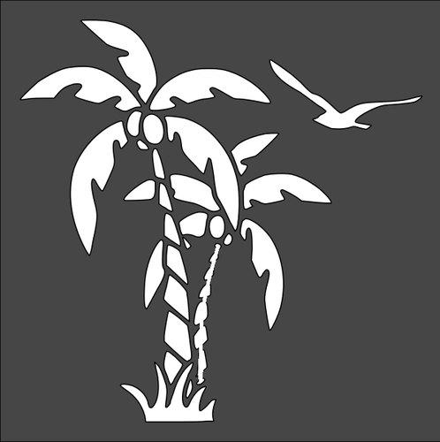 Clear Plastic Stencil - Coconut Tree (RE138) (6x6 to 8x8 to pick from ...