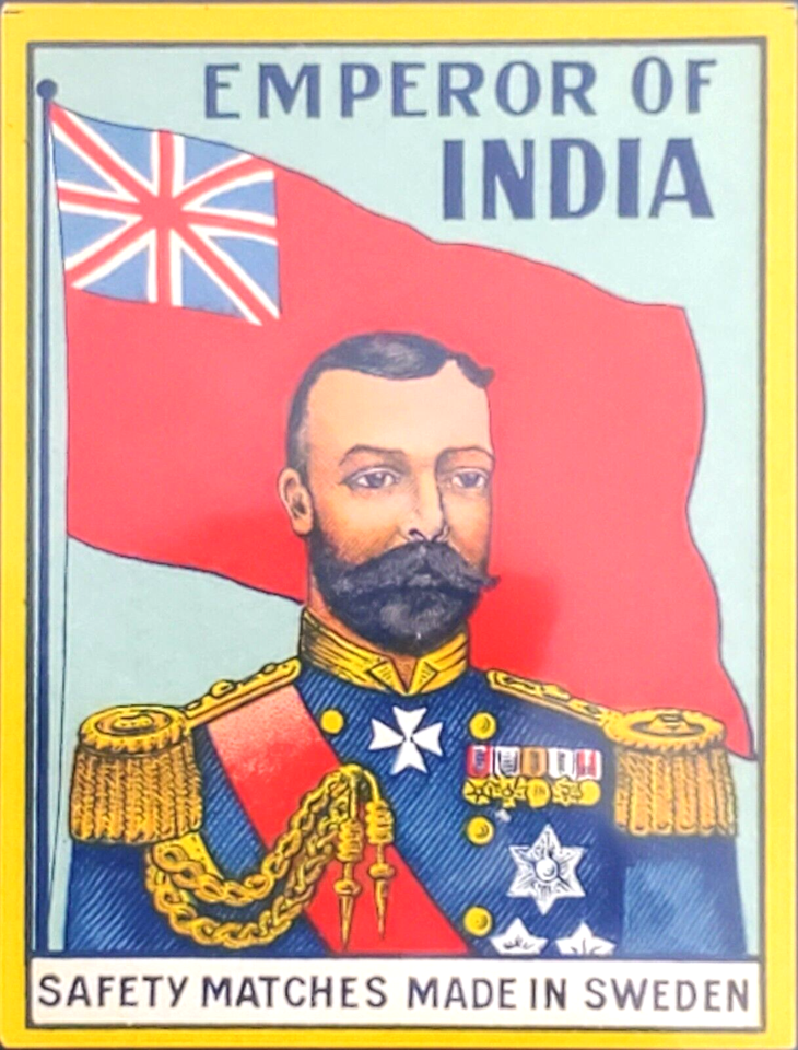 VINTAGE "EMPEROR OF INDIA" COLOURFUL MATCHBOX LABEL~ SWEDEN | eBay