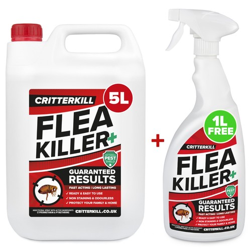5L + 1L STRONG FLEA KILLER SPRAY AEROSOL FLYING CRAWLING INSECT ...