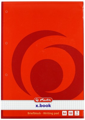 Herlitz 733436 Pad Quad Ruled/Perforated Writing Paper A4/100 Sheets 70 ...
