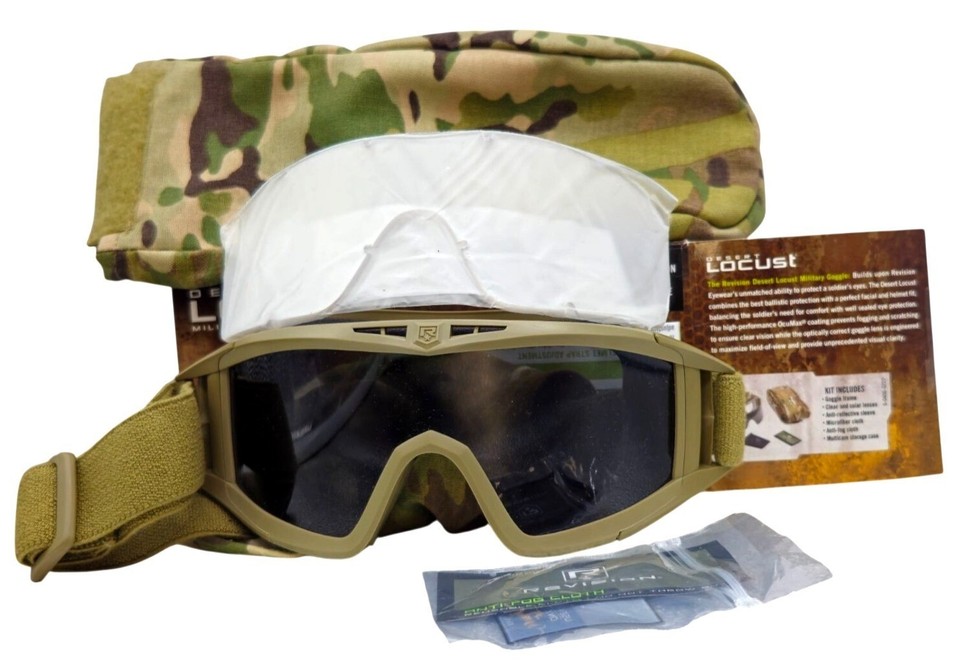 Desert Locust Military Goggle System With Tan Frame & 2 Lens Kit By ...