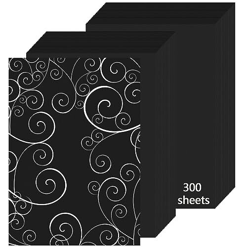Black Cardstock Paper 8.5'' x 11'' 300 Sheets 180gsm/65 lb Black ...