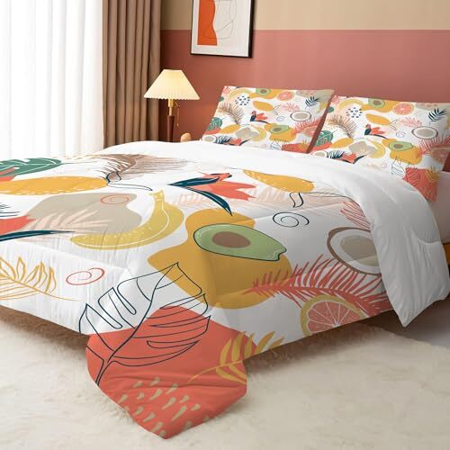 Abstract Art Comforter Set Modern Bedding Set for Women Girls Teen Full ...