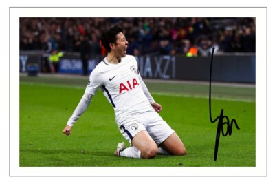 SON HEUNG MIN Signed Autograph PHOTO Fan Gift Signature Print TOTTENHAM ...