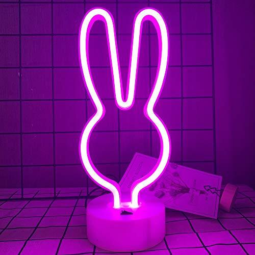 Creative LED Rabbit Head Neon Lights Lovely Neon Signs Lamp with ...