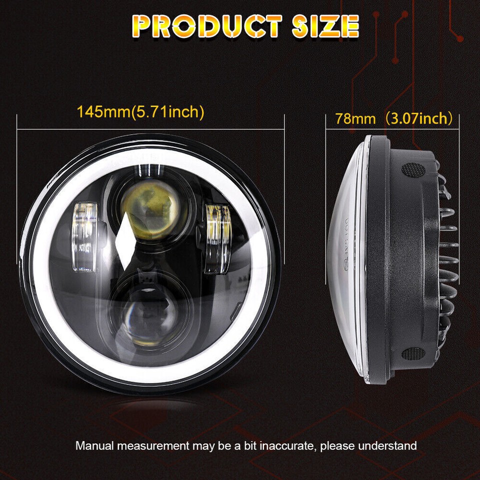 4pcs 5.75" 5-3/4" Round LED Headlights BLACK for Toyota Corolla Corona ...