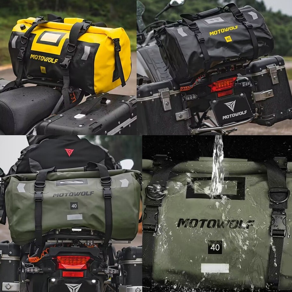 Motorcycle Waterproof Tail Bag Travel Outdoor Dry Luggage Roll Pack Bag ...