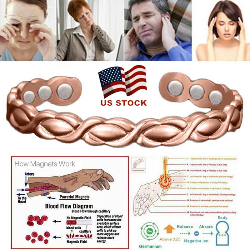 Pure Copper Magnetic Bracelet for Arthritis Pain Relief Therapy Anklet ...
