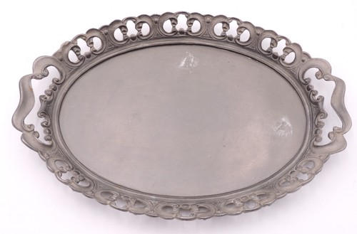 Vintage Ornate Italian Pewter Italy Decorative Platter Tray RAMA Peltro ...