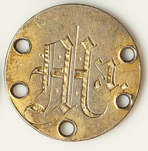 1876 Love Token Seated Liberty 10¢ Engraved/Letters Chain Holes NICE ...