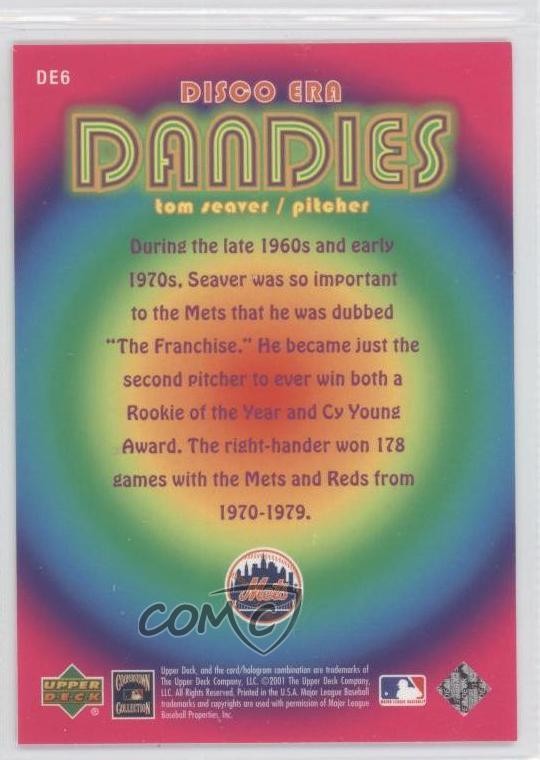 2001 Upper Deck Decade 1970's Disco Era Dandies Tom Seaver #DE6 HOF m5x ...