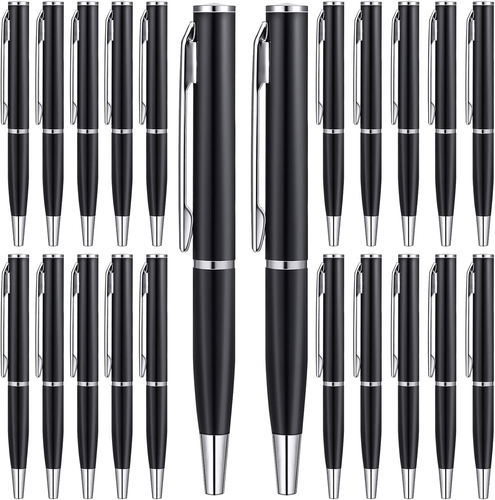16 Pcs Black Small Ballpoint Pen Mini Pens Bulk Metal Stainless Steel ...