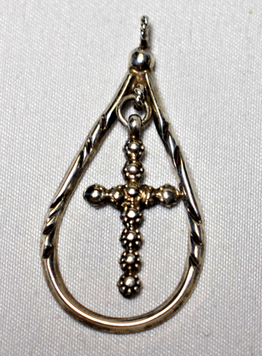 Vintage Sterling Silver Teardrop Cross pendant charm | eBay