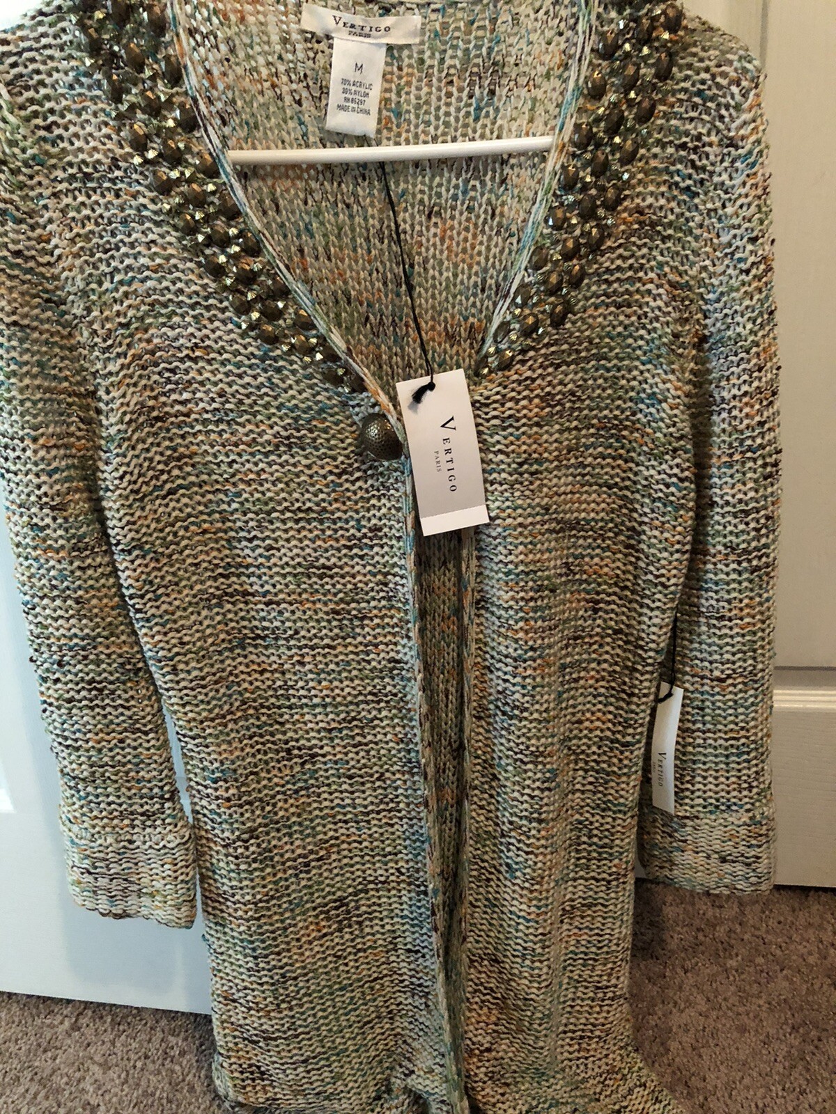 Vertigo Paris women’s Multicolor sweater Cardigan Mesium NWT $260 (0249 ...