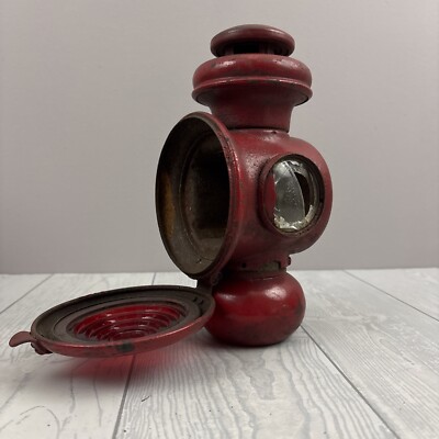 Vintage Early Ford Model T Kerosene cowl Lamp left side red glass *READ ...