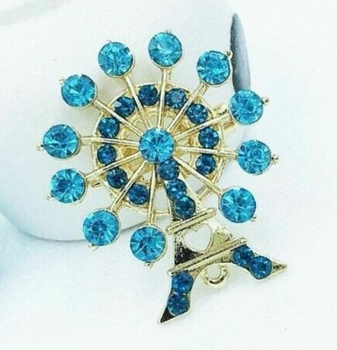 Blue FERRIS WHEEL Rhinestone CIRCUS Amusement Park Eiffel Tower ...