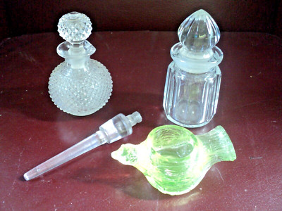 Lot of 2 Small Vintage Glass Bottles 1 Dabber & 1 Salt Dish | eBay