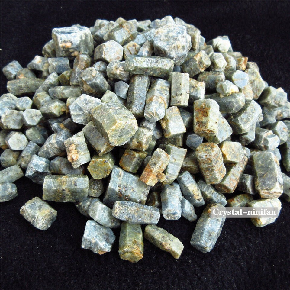 100g Natural Tumbled Blue Sapphire Crystal Bulk Corundum Stone Rough ...