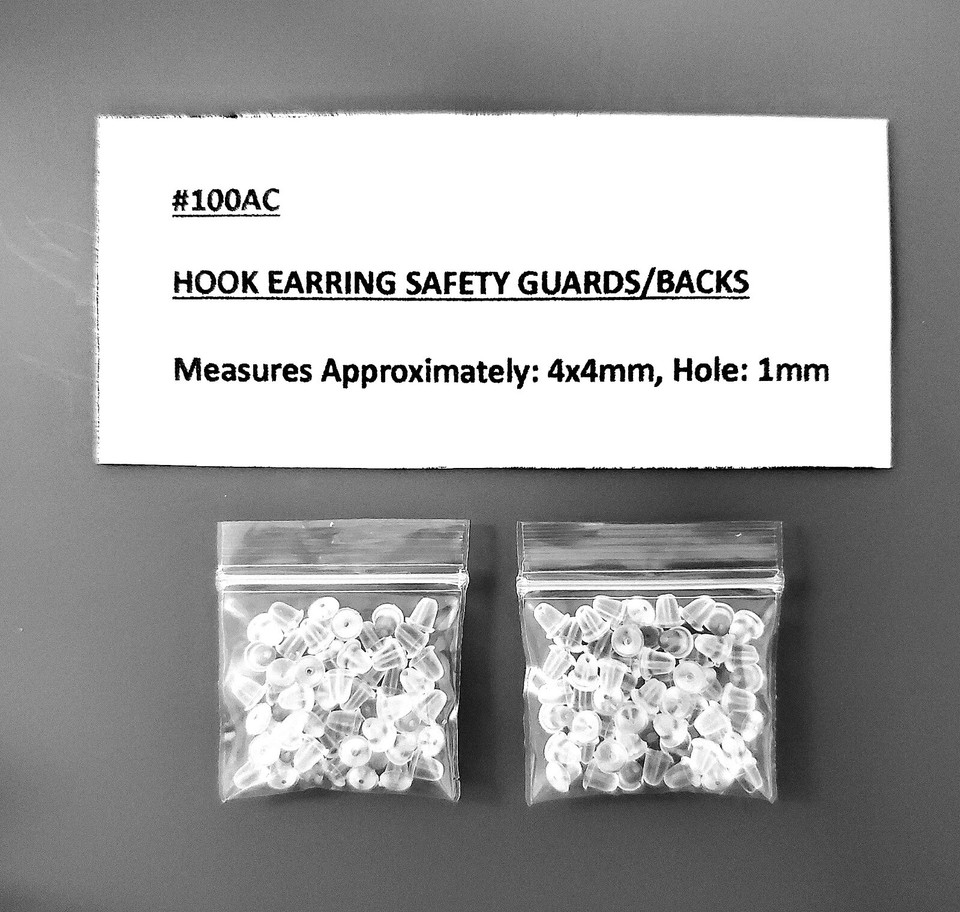100 Pcs-French Fish Hook Wire Earring Safety Guards Rubber Silicone ...