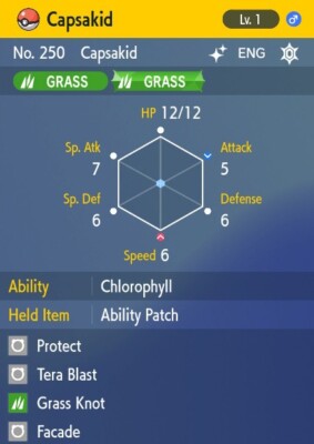 Pokemon Scarlet and Violet 6iv Shiny Max EV Capsakid | eBay