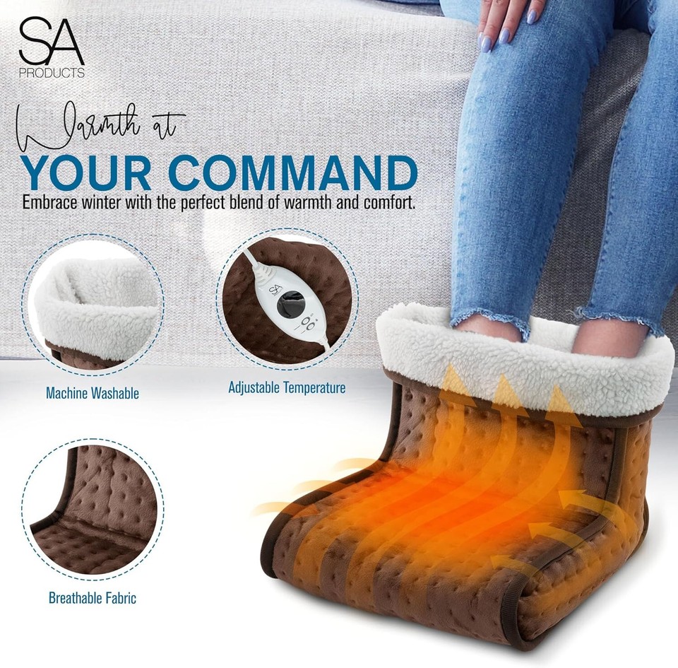 Electric Foot Warmer Heated Feet Slipper Therapeutic Pain Relief ...