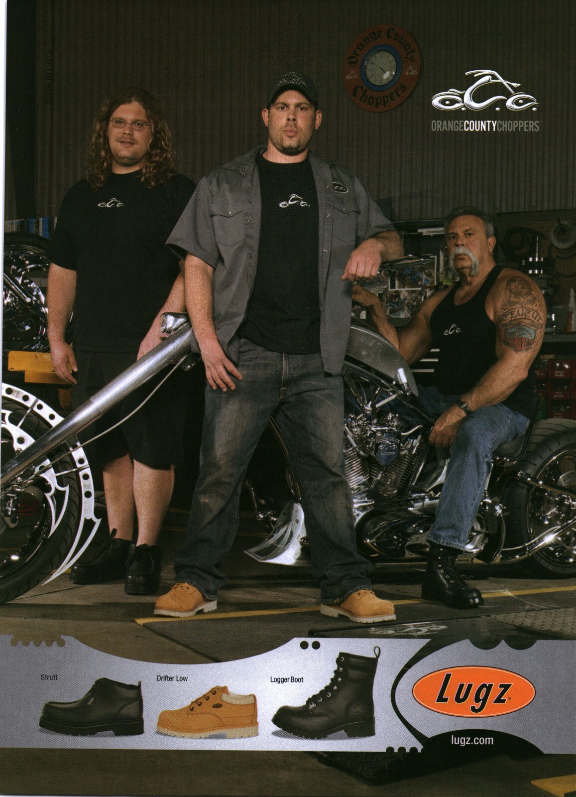 2006 PRINT AD - LUGZ SHOE BOOT AD - ORANGE COUNTY CHOPPERS O.C.C PAUL ...
