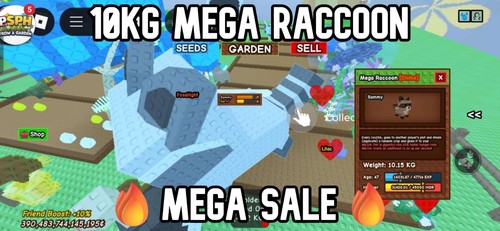 🔥Roblox Grow A Garden🔥🆕10KG MEGA RACCOON🆕💰CHEAPEST💰FAST DELIVERY!READ ...